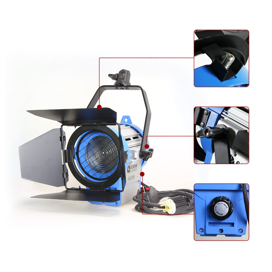 Alumotech Dimming 650w Fresnel Tungsten Spot Studio Video Projector Li ...
